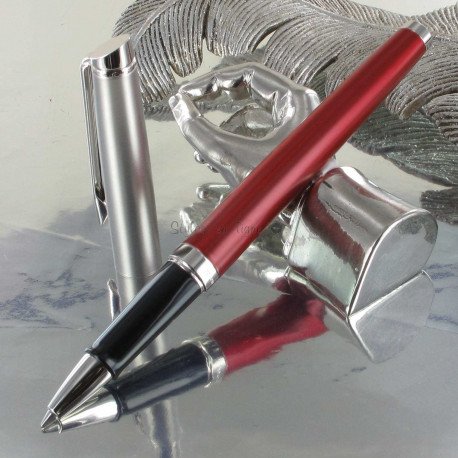 Stylo Roller Waterman® Hémisphère Acier Rouge Mat sur Stylos En Ligne