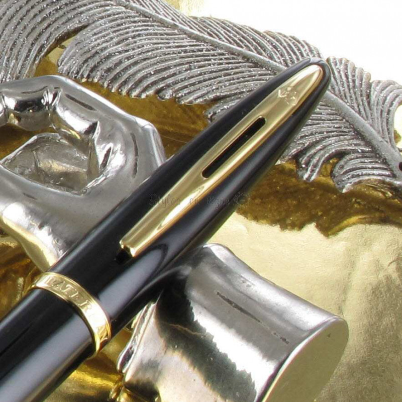 Stylo Plume Fine Waterman® Carène Laque Noir Or massif GT