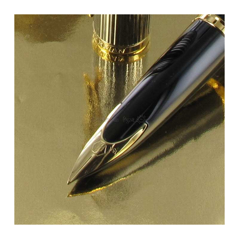 Stylo Plume Fine WATERMAN® Carène Deluxe Or Laque Noire GT